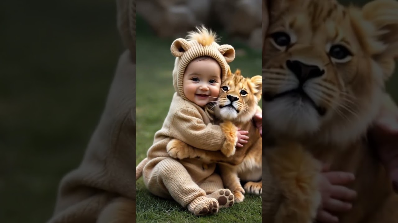 Cutest Baby and Lion Cub Friendship Ever Caught on Camera! 🦁👶 | Pure Love in the Wild