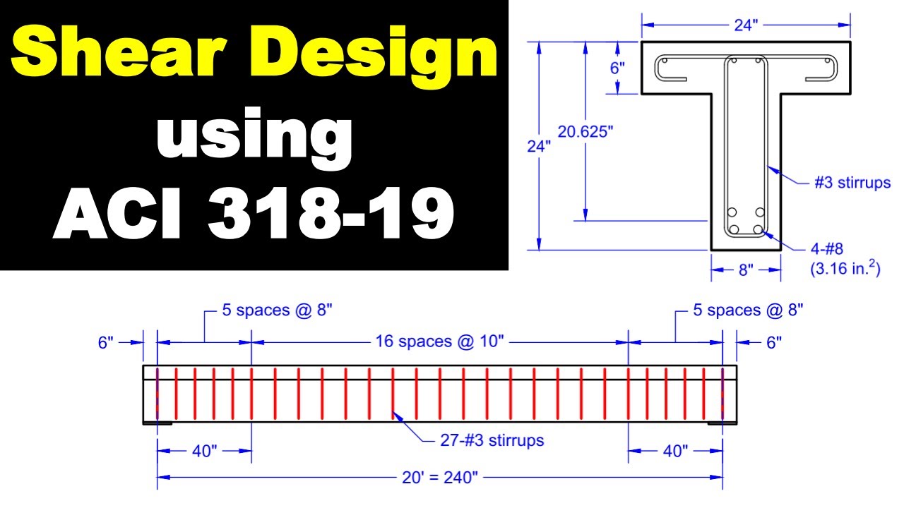 Shear Design Example - Reinforced Concrete Beams using ACI 318-19