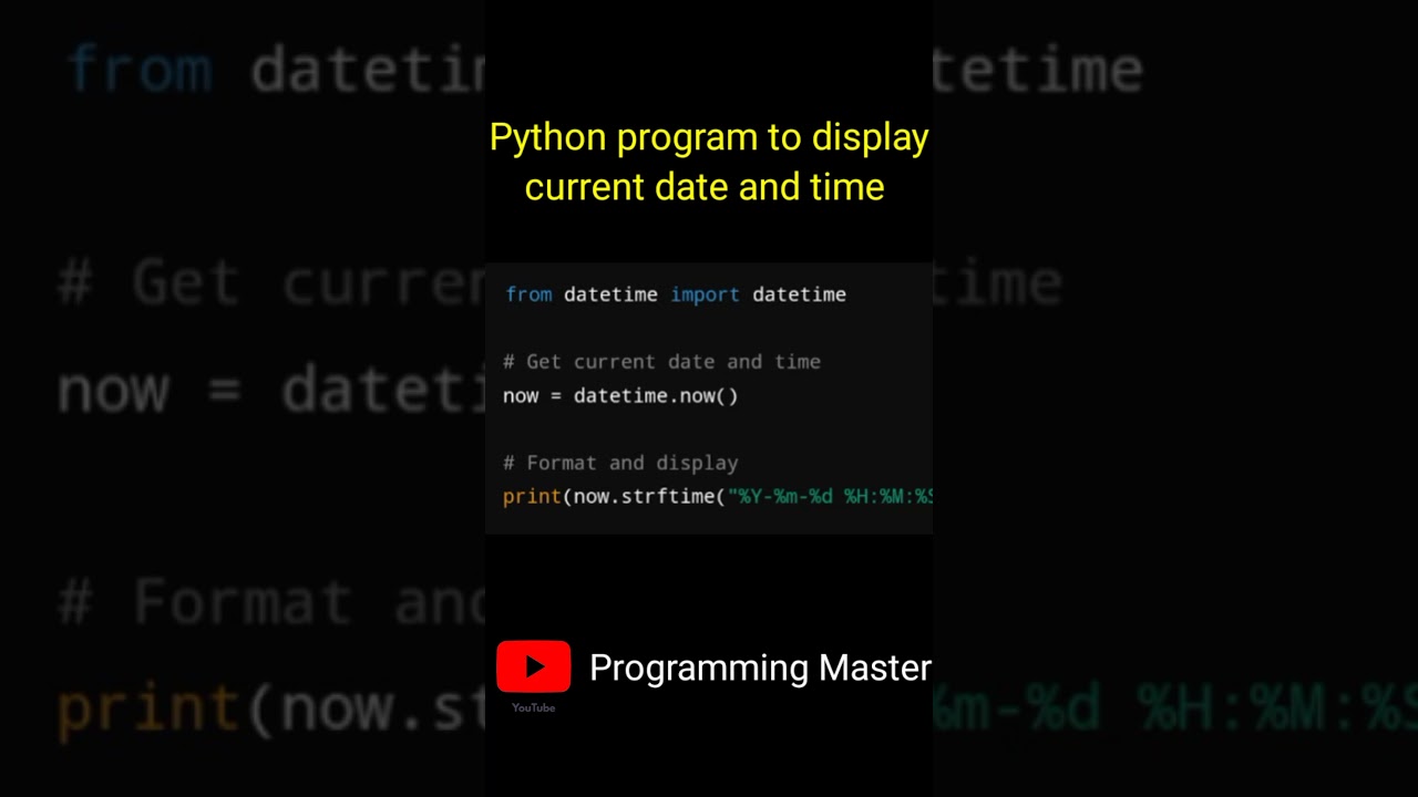 python program to display current date and time #python #pythonprogramming #learnpython #programming