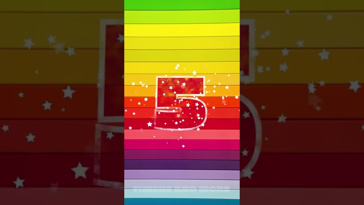10 Second Rainbow Timer Sparkling Numbers