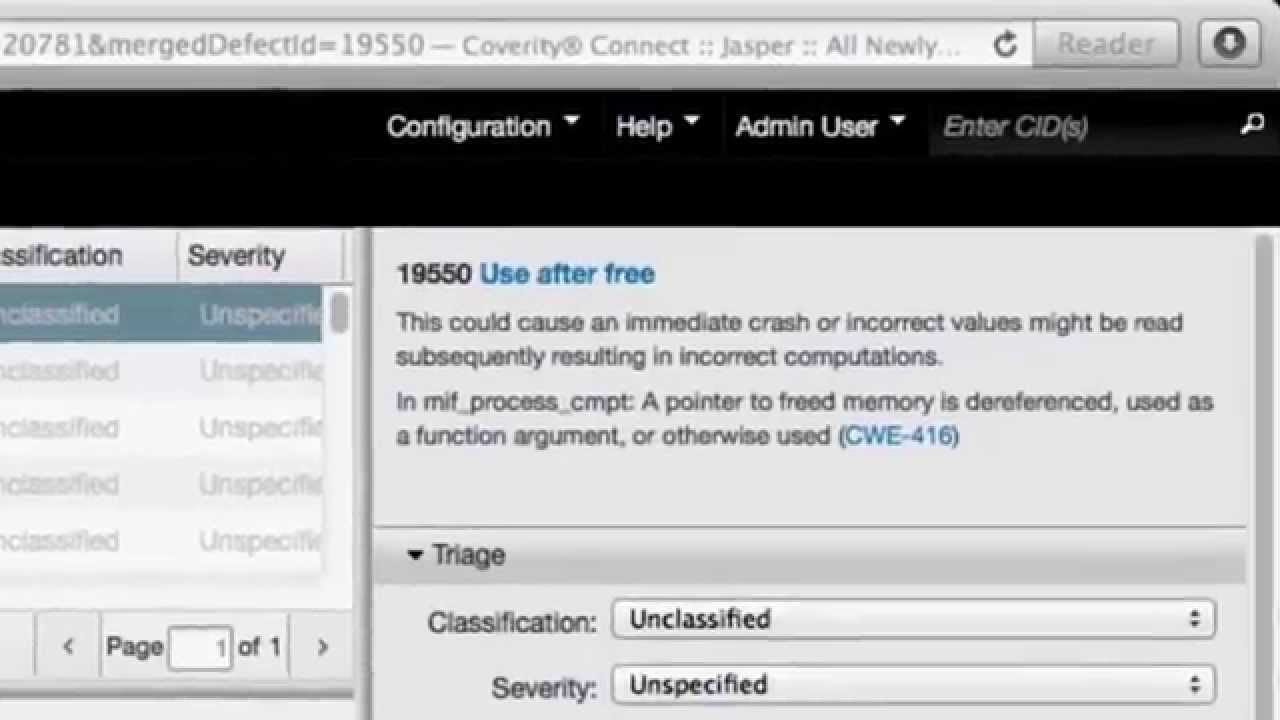 Source Code Analysis Laboratory (SCALe) Demo: Coverity GUI