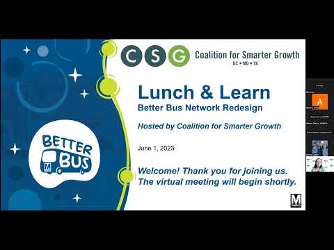 CSG & WMATA webinar on the Visionary Bus Network