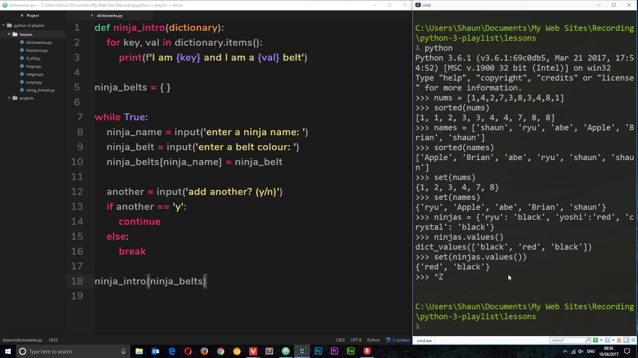 Python 3 Tutorial for Beginners #15 - Sorting & Sets