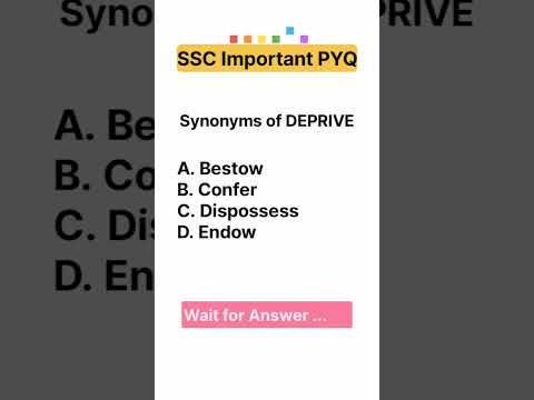 Synonyms of Deprive || SSC Previous year Vocabulary #shorts #english #ssc #vocabulary