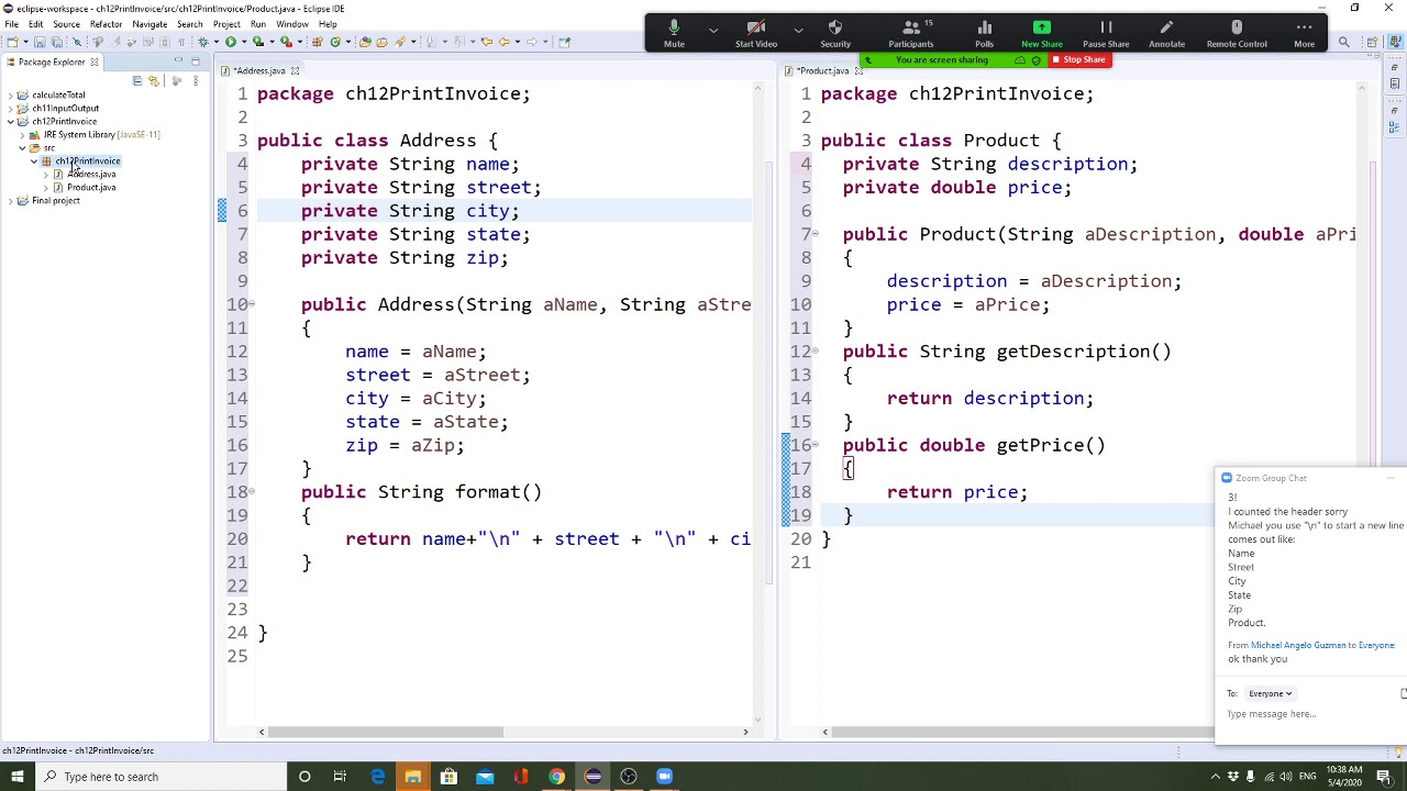 java  invoice printer part 2 LineItem class