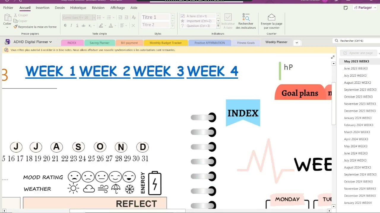 OneNote Digital Planner 2023 to 2024 Dated Premium Hyperlinked Daily,Weekly,Monthly Planner