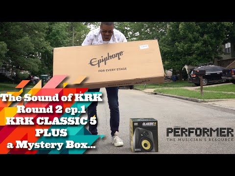 Sound of KRK Round 2: CLASSIC 5 Monitors & MYSTERY Epiphone Guitar... (ep. 1)