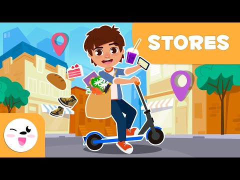 Types of STORES for Kids - Going Shopping Around the City - Vocabulary for Kids