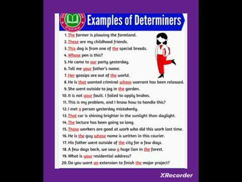 Determiners examples.