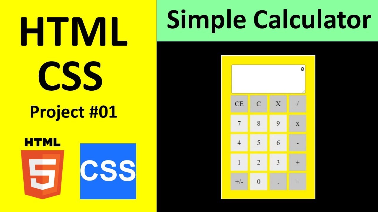 HTML CSS Project 1 - Create a Simple Calculator in HTML & CSS
