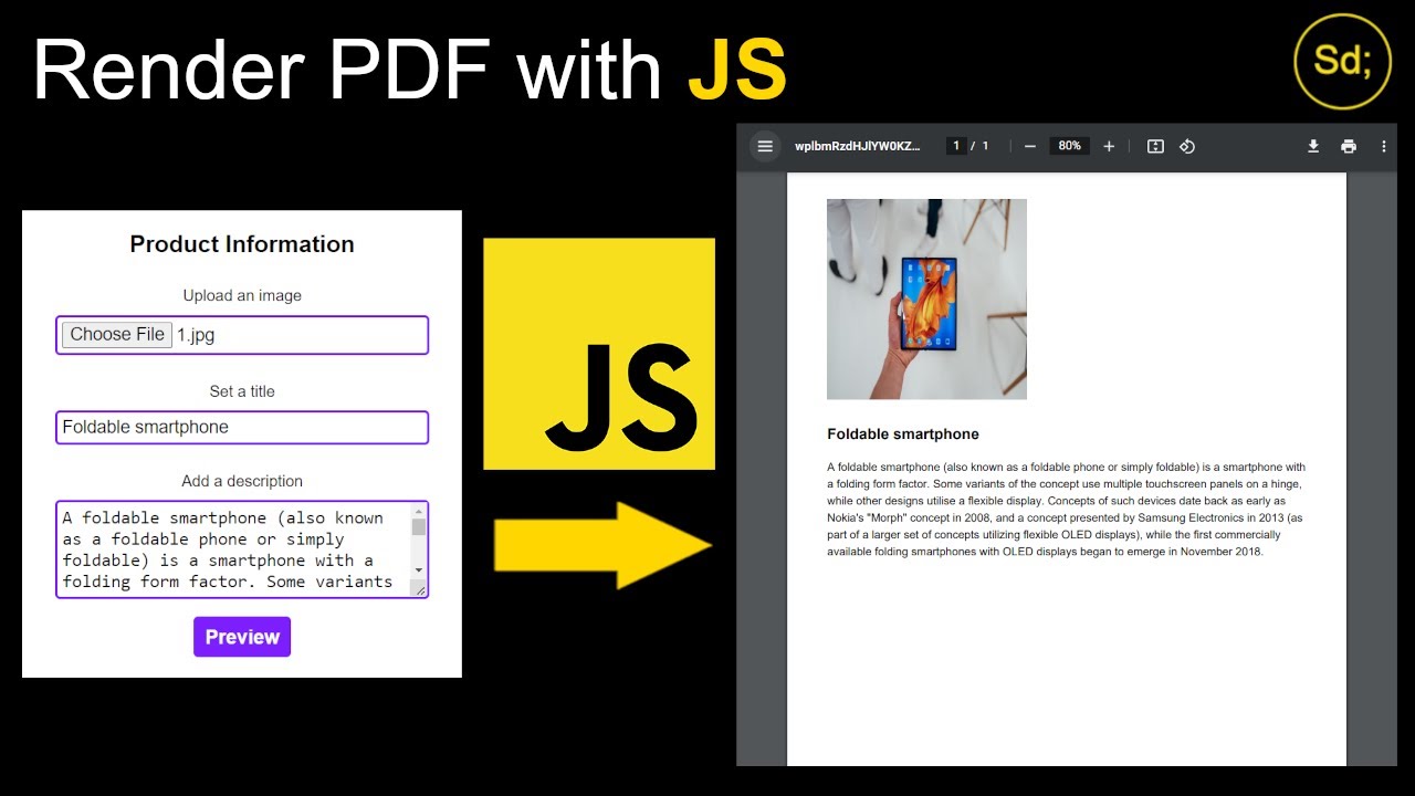 Build a product info paper app with JavaScript (render PDF with JS)