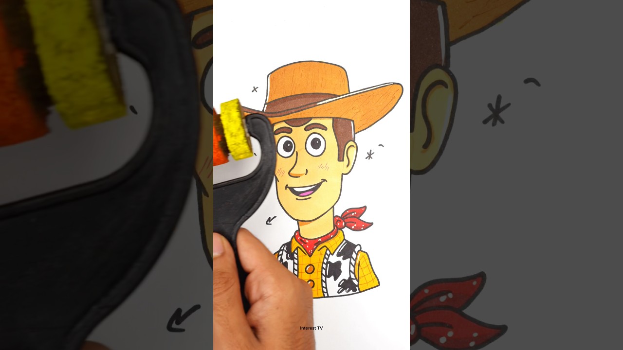 Woody From Toy Story Paint Art ✨ Easy Drawing Painting Paper Art & Crafts ❤️ #toystory #disney #art