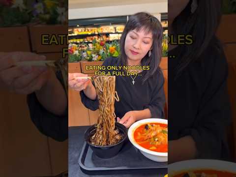 EATING ONLY NOODLES FOR A FULL DAY! #shorts #viral #mukbang