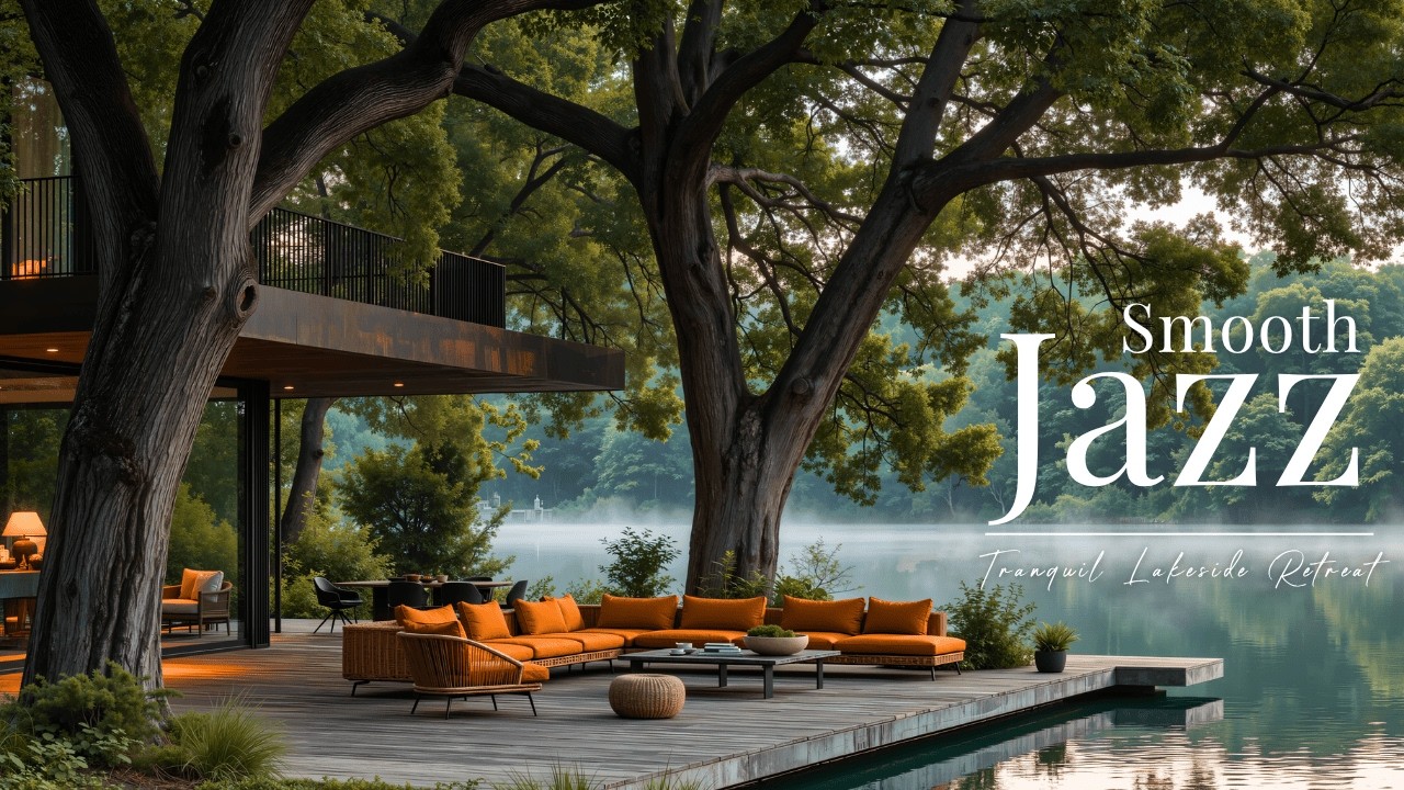 Tranquil Lakeside Retreat With Smooth Jazz | Calm Morning Space For Focus, Work & Relaxation