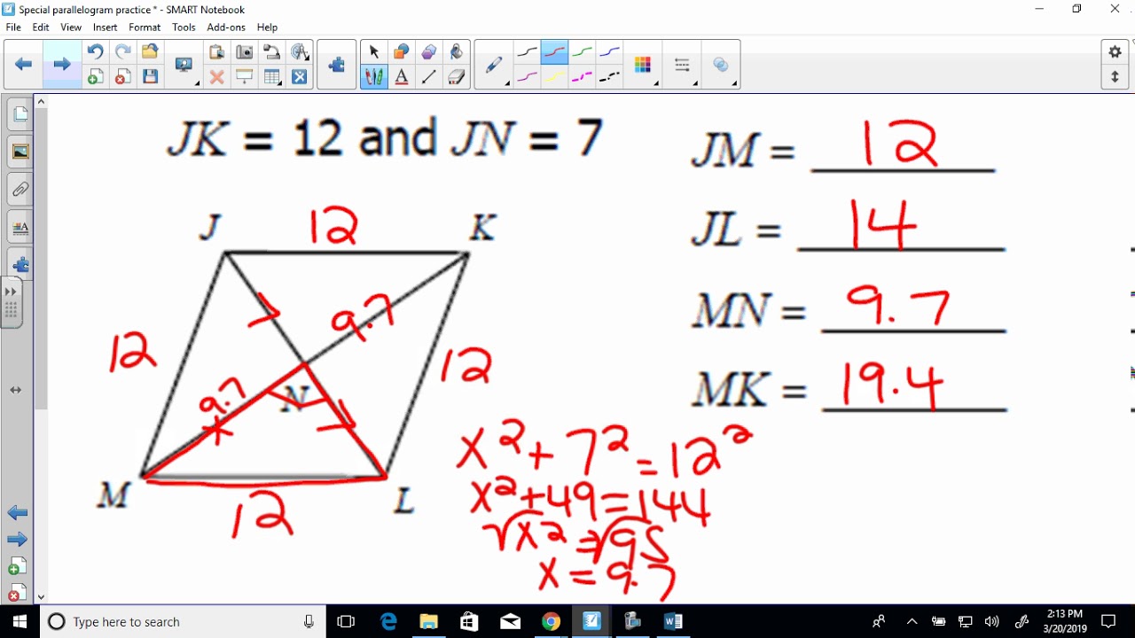 Special Parallelogram Practice