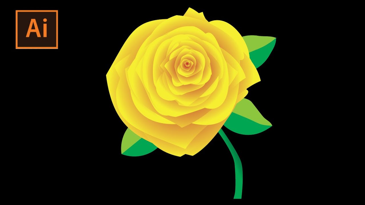 Rose Flower Drawing Adobe Illustrator #rose #graphicdesign #flowers #roseflower #tutorial #shorts