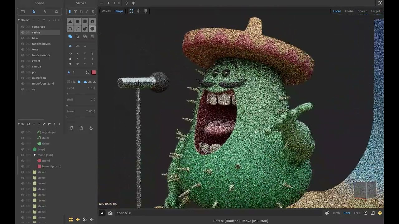 Singing cactus MagicCSG SDF 3D scene impression