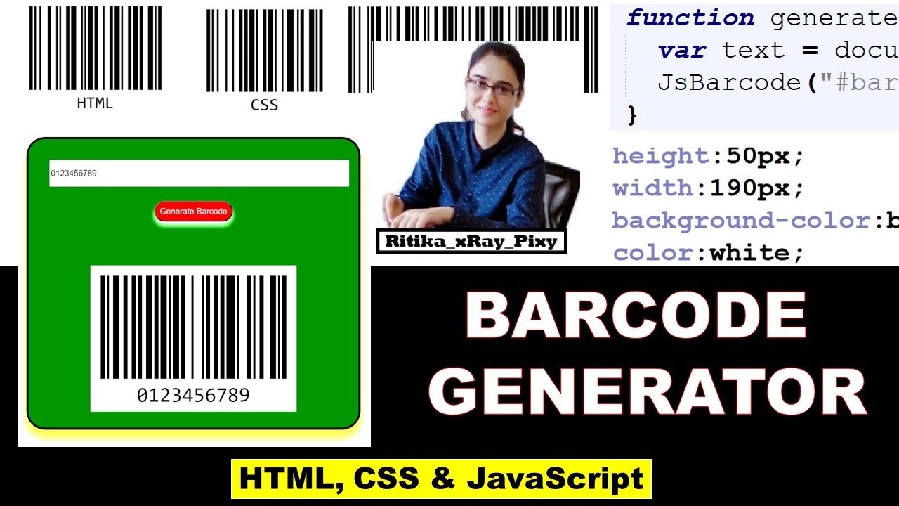 Easy JavaScript Dynamic Barcode Generator || Step-By-Step || ~xRay Pixy