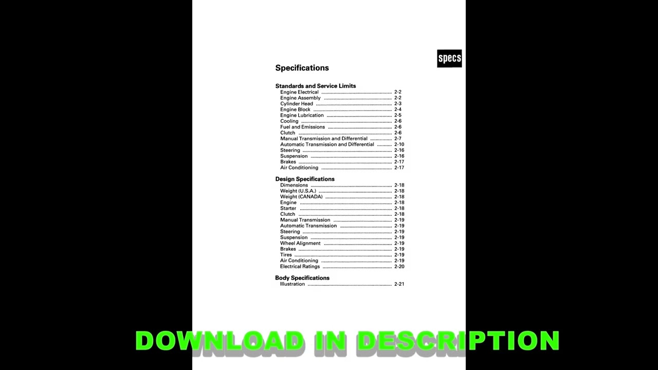 Fix Honda Accord 1998–2002 | English PDF Repair Manual for CF8 CG3 CG5 J30A