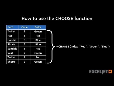 How to use the CHOOSE function