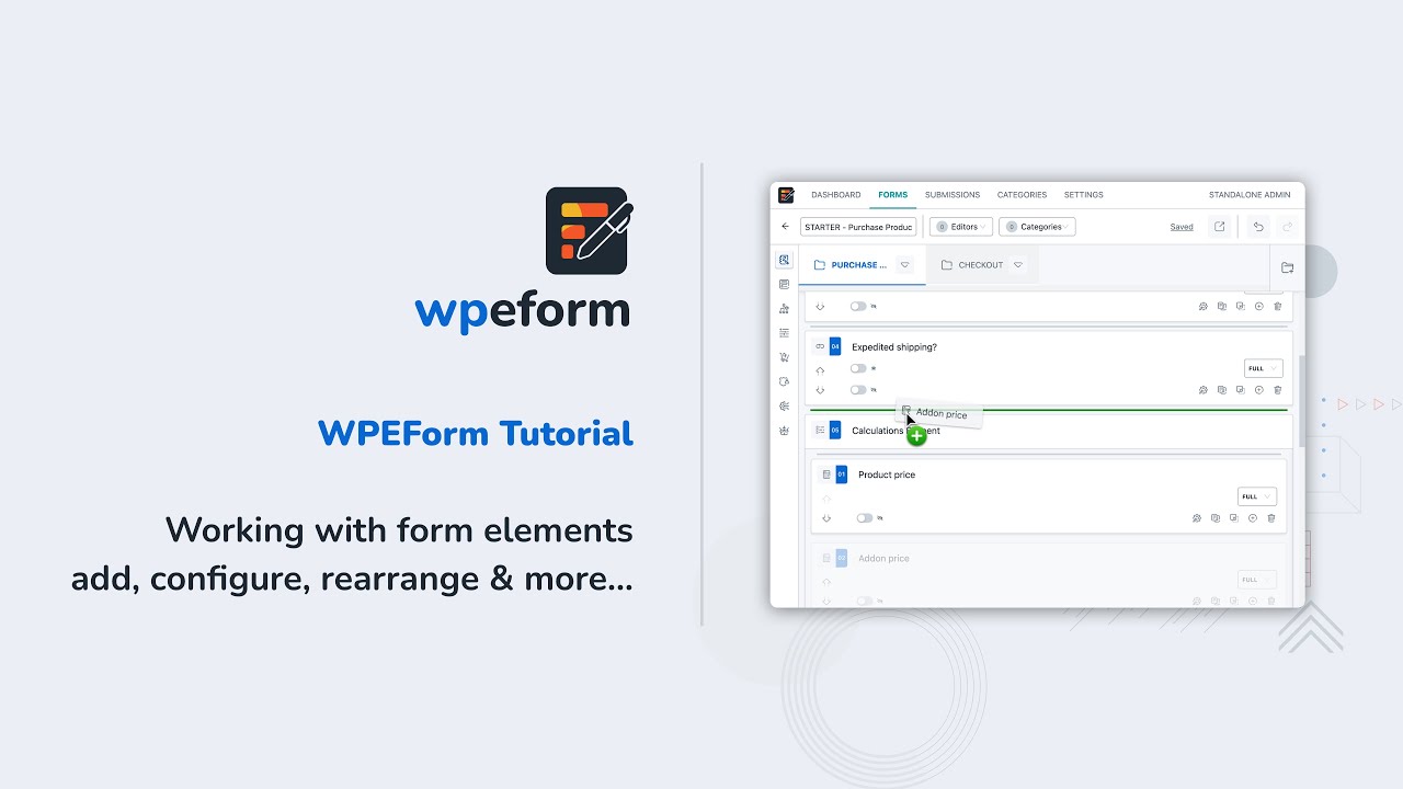 Working with Form Elements in WPEForm Form Builder for WordPress