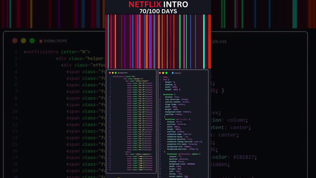 Netflix Animation | Full Code Comment Code | #coding #frontendcourse #webdesign #python