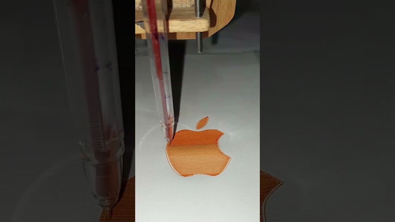 i phone Logo drawing using CNC plotter #cncplotter #art