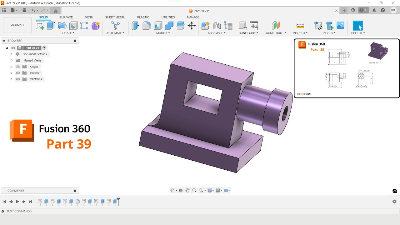 Fusion 360 tutorial 3D Modeling: Part 39