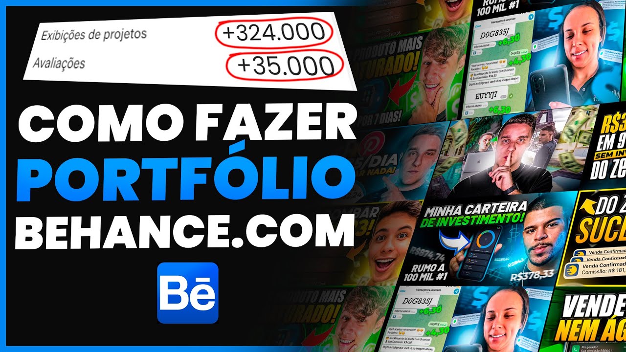 Como MONTAR UM Portfólio SURREAL no Behance para divulgar seu Trabalho! (Para Designers/thumbmakers)