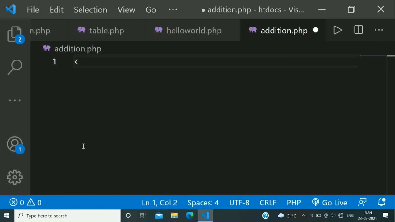 Addition of two numbers in PHP ||PHP for beginners
