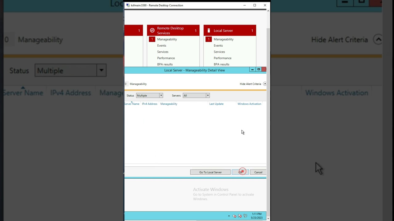 How to fix Dashboard Error in Windows Server 2012