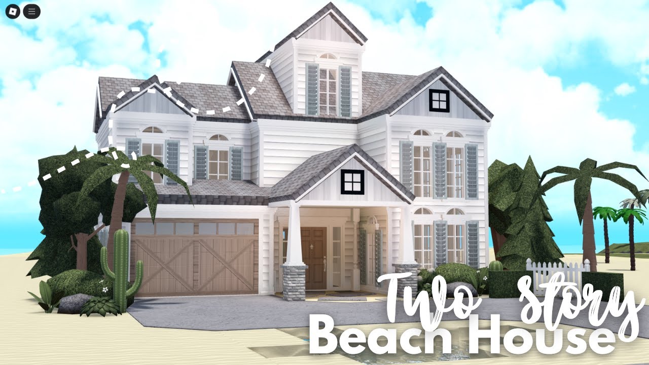 [ bloxburg ] 🪸 no advanced placing two story beach house ꒰ exterior build ꒱