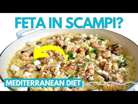 Greek-Style Shrimp Scampi Pasta | easy mediterranean diet dinner recipes
