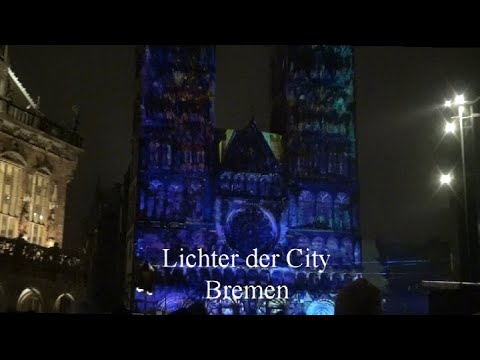 Volle Länge: Beeindruckende Lichtkunst in der Bremer City. Highlight Bremer Dom Videoprojektionen