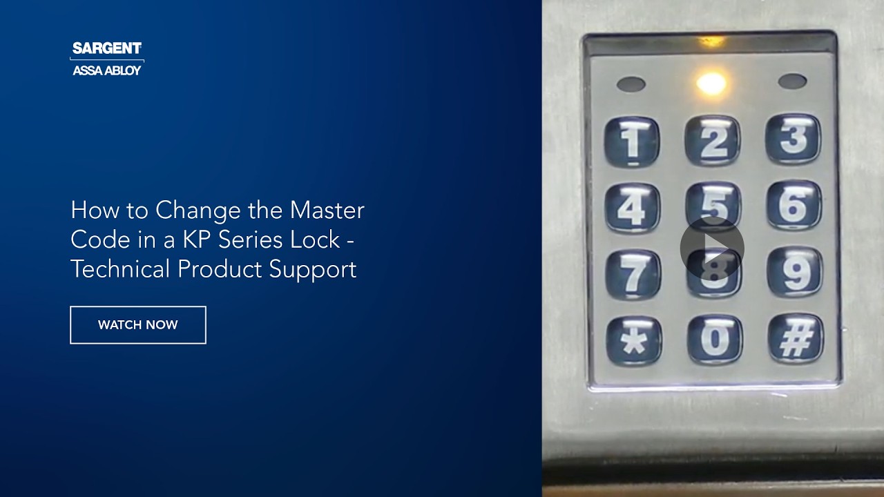 How to Change the Master Code in a KP Series Lock - Technical Product Support