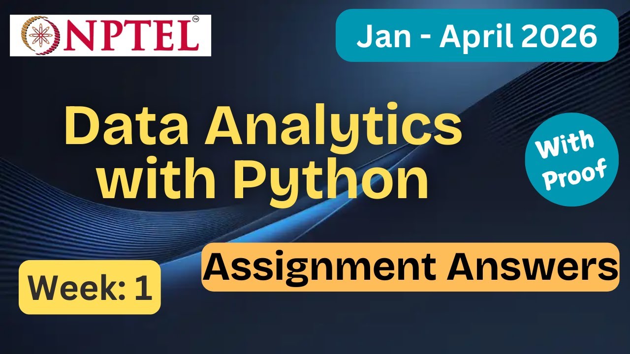 NPTEL Data Analytics with Python Week 1 Assignment Answers With Explanation  | Jan–Apr 2026