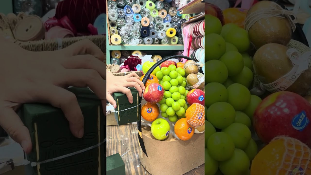 Luxury Artistic Fruit & Flower Basket Tutorial  #FruitBasket #LuxuryGift  #BasketTutorial #DIYGift