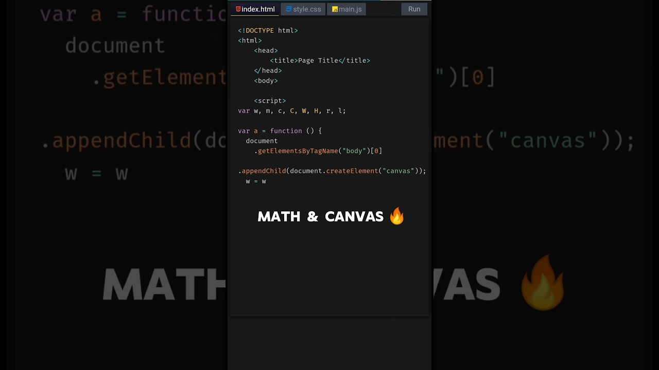 Create Amazing Canvas Animation with HTML Canvas | HTML5 Canvas Tutorial #shorts #coding #JavaScript