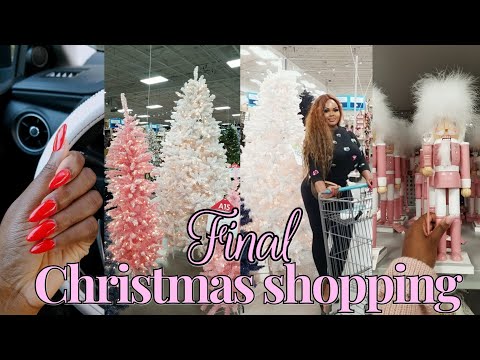 Final Christmas 2022 pink girly shop with me | decor shopping, nails, Thanksgiving prep | At Home ππ