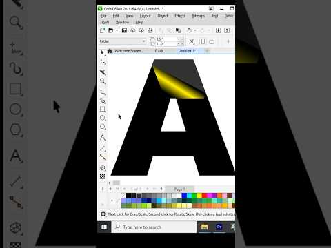 A Text Effect in CorelDRAW | Text Logo CorelDRAW | Coreldraw #Tutorial #youtube #shorts #shortsfeed