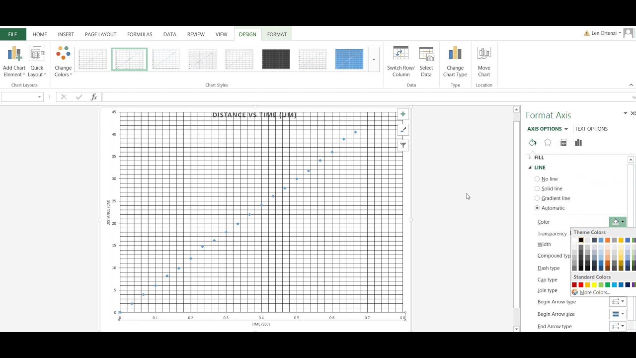 PHY118 PHY151 Graphing motion lab (excel graph help)