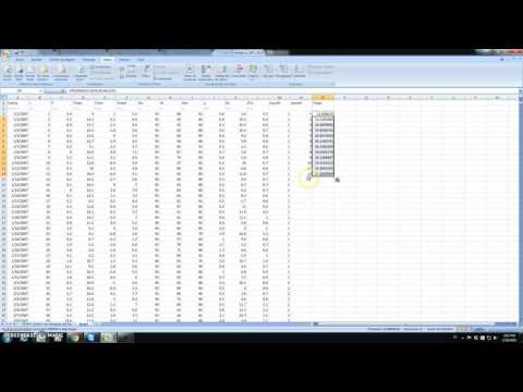 Calculate mean monthly values of weather data with Excel