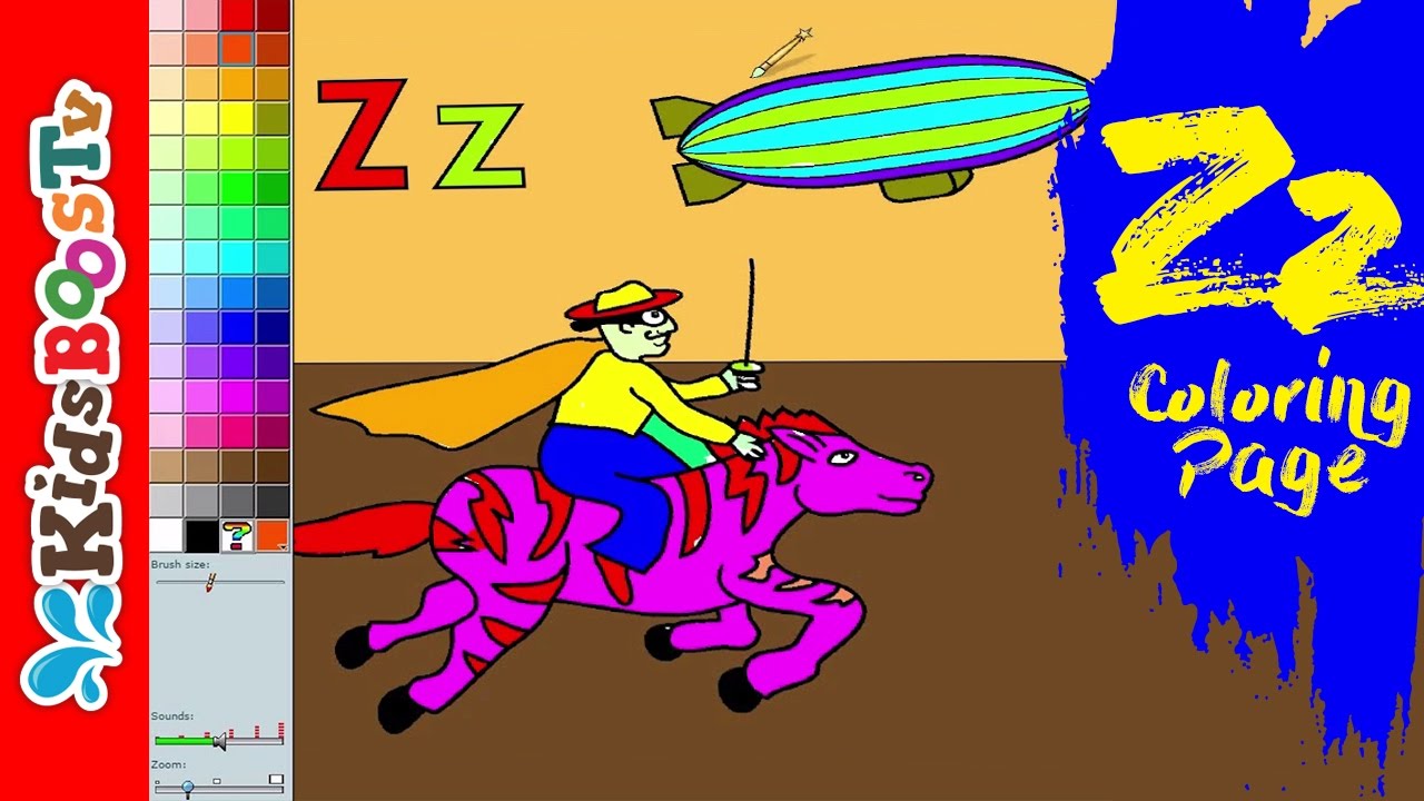 Alphabet Z Coloring Pages for Kids - Learning Letter Z Coloring Activities