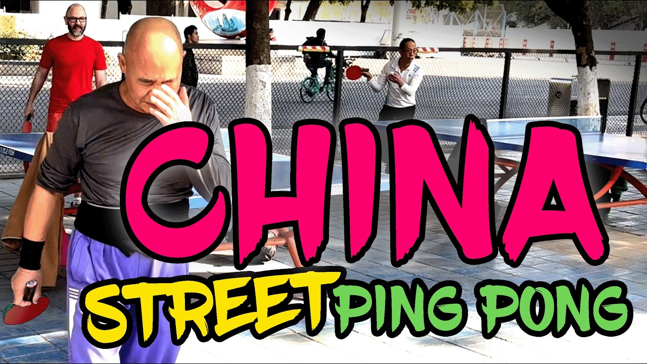 WHITE GUY plays China STREET Ping Pong - Table Tennis