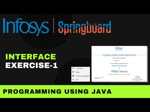 Interface Exercise 1| Programming Using Java | Infosys Springboard