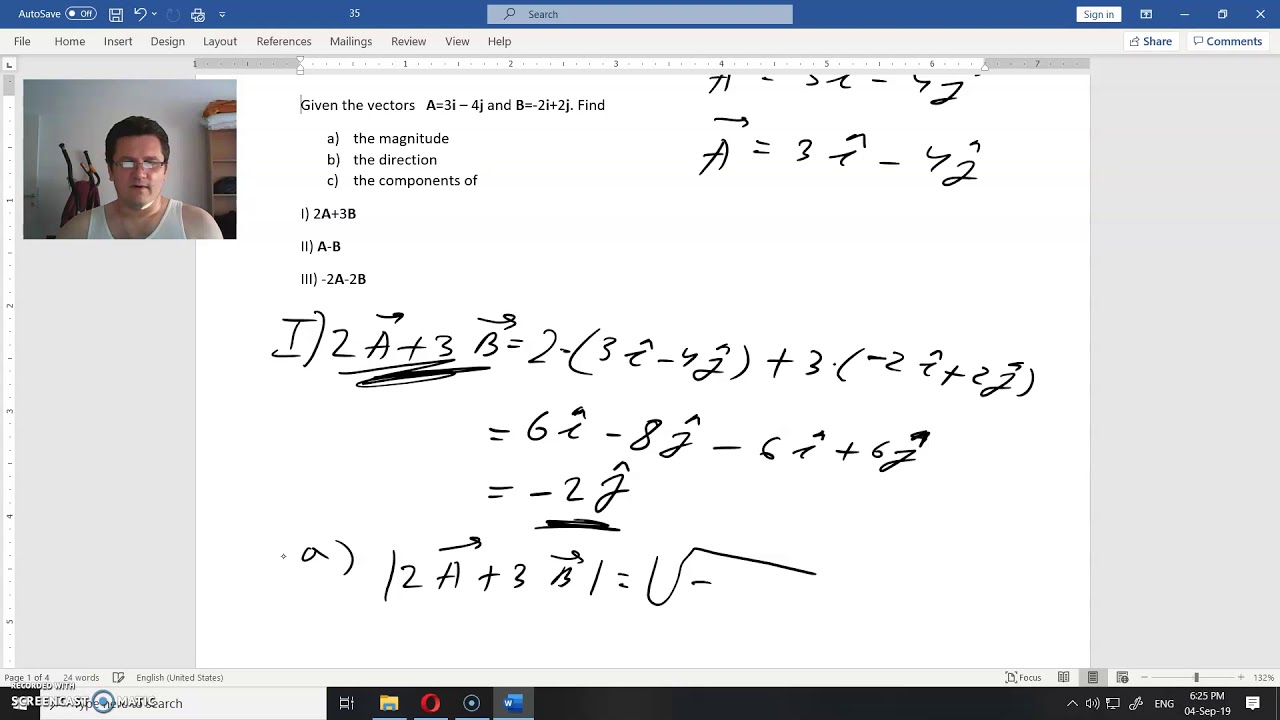 35. assignments (vector algebra)