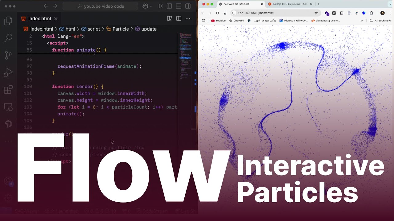 Interactive Particle Flow Effect with JavaScript | Stunning Background Animation Tutorial | WebArt
