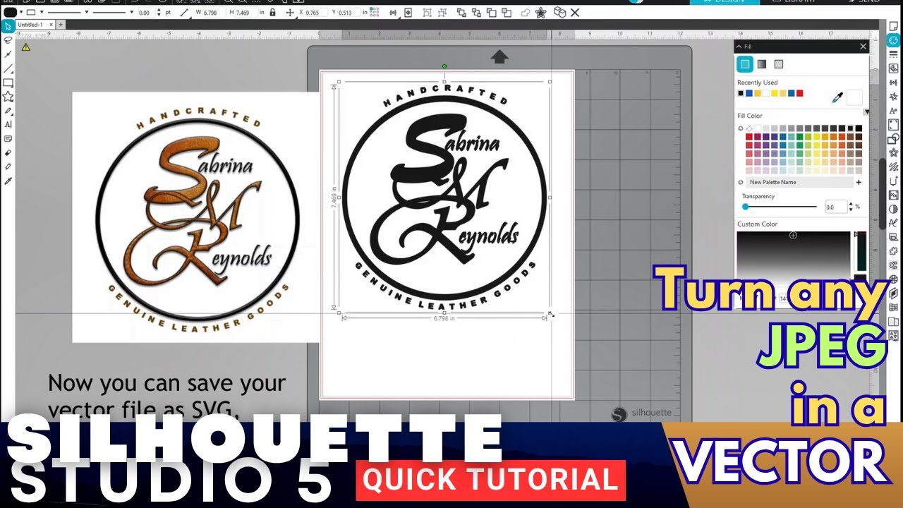 Silhouette Studio 5 tutorial Jpeg to vector