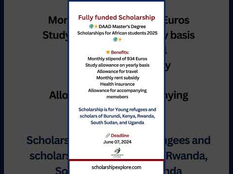 Fully funded DAAD scholarship for african students for Master's degree program in Germany |