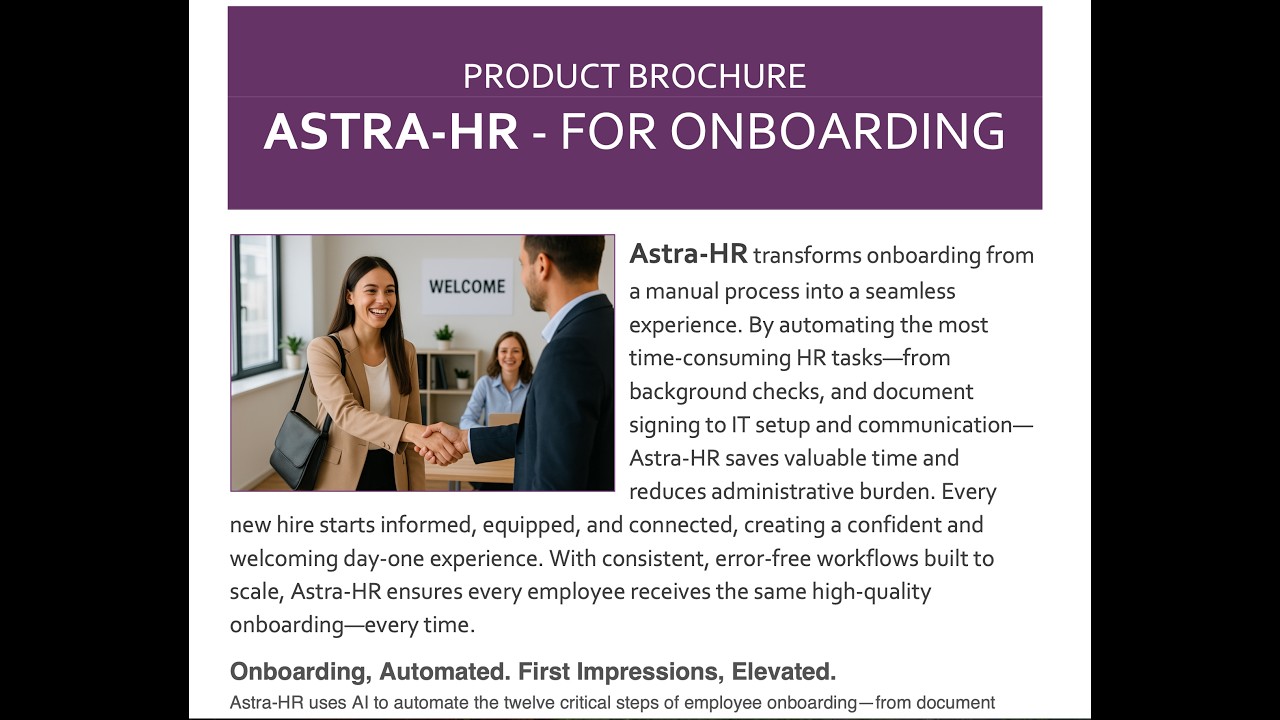 Astra HR for Onboarding Workflow